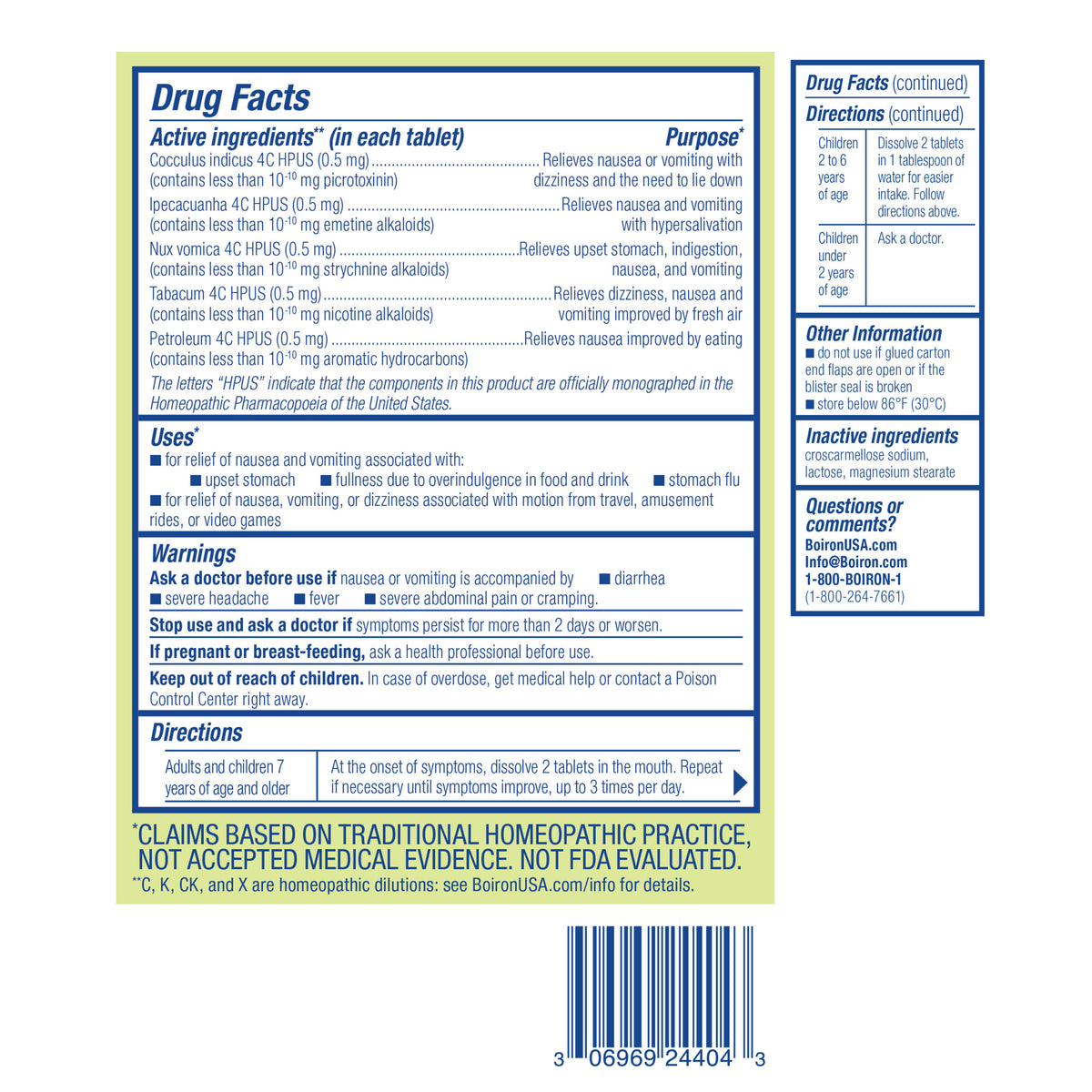 Boiron NauseaCalm 60ct – Something Better Natural Foods