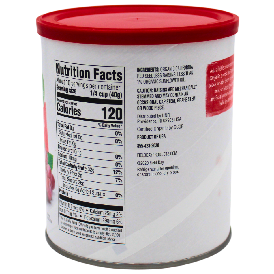 Field Day Jumbo Red Seedless Raisins Organic 15oz – Something Better ...