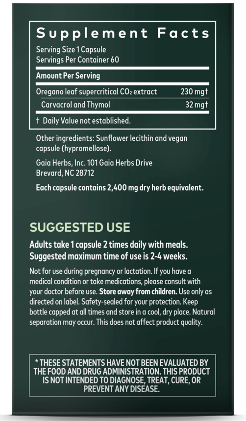 Gaia Oil of Oregano 60ct – Something Better Natural Foods